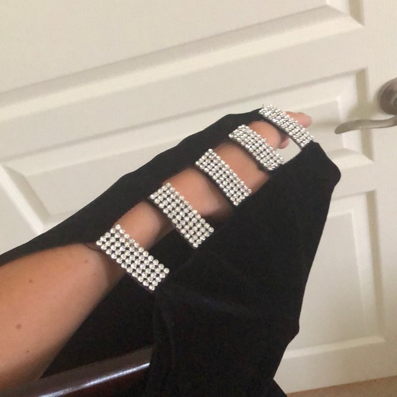 Tops | Velvet Shirt With Rhinestone Shoulders Beautiful | Poshmark